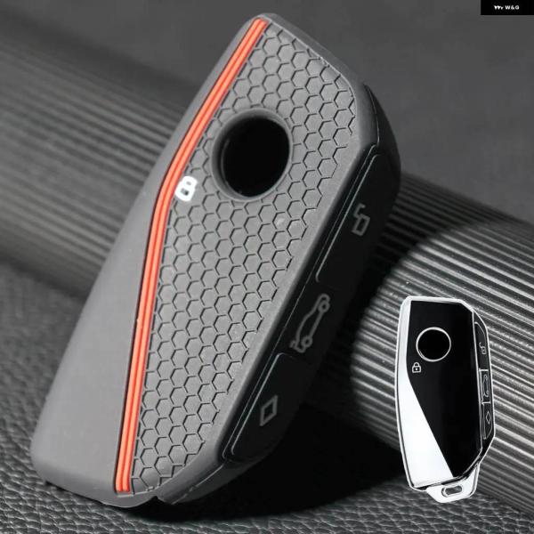 BMW IX I4 X7 XM 2 3 4 5 X3 X5 2022 2023 3 ボタン シリコン リモート キー フォブ キーチェーン リング シェル ケース カバー シェル ホルダー カスタム パーツ アクセサリーHigh-conce...