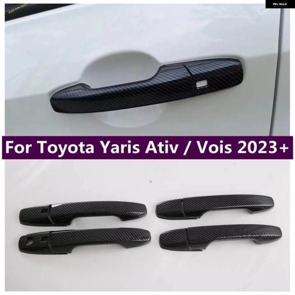 トヨタ ヤリス アティブ ヴォイス 2023 2024 車用 外側 ドアハンドル キャッチプル ドアノブハンドルボウル フレーム カバー トリム カスタム パーツ アクセサリーHIGH-CONCERNED CHEMICAL:NONEITEM...