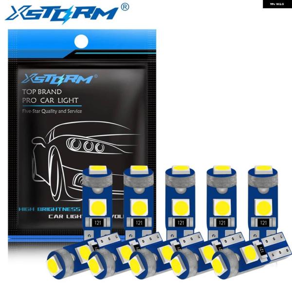 10個 T5 LED 電球 W3W W1.2W LED CANBUS 車内ライト ダッシュボード ハザード灯 ウェッジ型計器ランプ 12V カスタム パーツ アクセサリーHigh-concerned chemical:NoneFor Veh...