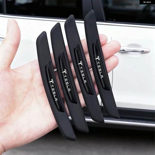 4個 車ドア防止ストリップ ボディ ステッカー テスラ モデル3 モデルY モデルS モデルX サイバー トラック スペースX コイル カスタム パーツ アクセサリーHigh-concerned chemical:NoneItem Widt...