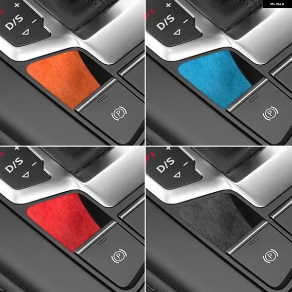 アウディ スポーツ A5 F5 2016 + A4 S4 S5 B9 2016 + アルカンターラ製ハンドブレーキ ボタン トリム ステッカー 車内チューニング カスタム パーツ アクセサリーHigh-concerned chemical:...
