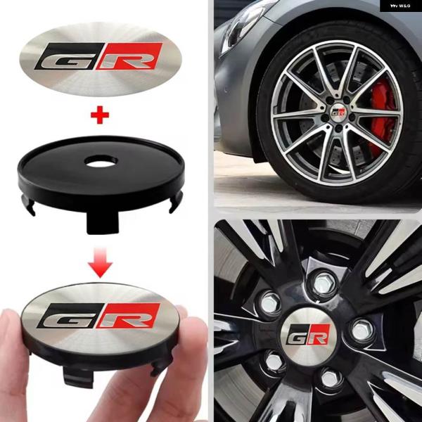 4個 60MM 車用ホイールセンターカバー ハブキャップ デコレーション トヨタ クラウン GR カローラ ヤリス オーリス C-HR ハイラックス ヴィオス カスタム パーツ アクセサリーHigh-concerned chemical:N...