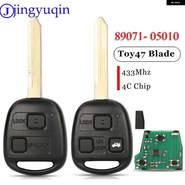 スマート リモコン カーキー 433MHZ 4Cチップ トヨタ ヤリス アベンシス カローラ カリーナなど 部品ナンバー: 89071-05010 FOB TOY47 カスタム パーツ アクセサリーHigh-concerned chemic...