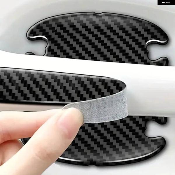 カーボン ドアハンドル ボウル傷防止 ステッカー ステッカー ハンドル防止ストリップ カスタム パーツ アクセサリーItem Width:9cminchItem Length:8cminchModel Name:Car Door Handl...