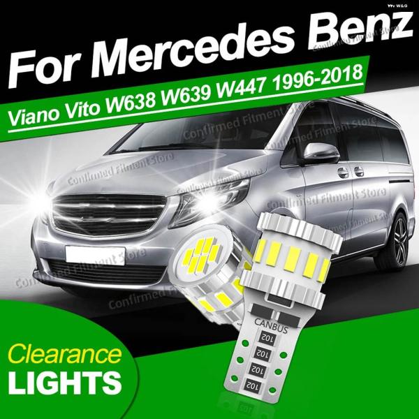 2個 LED バルブ T10 CANBUS ハイカー LED クリアランスライト メルセデス ベンツ VIANO VITO W638 W639 W447 1996-2017 2018 カスタム パーツ アクセサリーHigh-concerne...