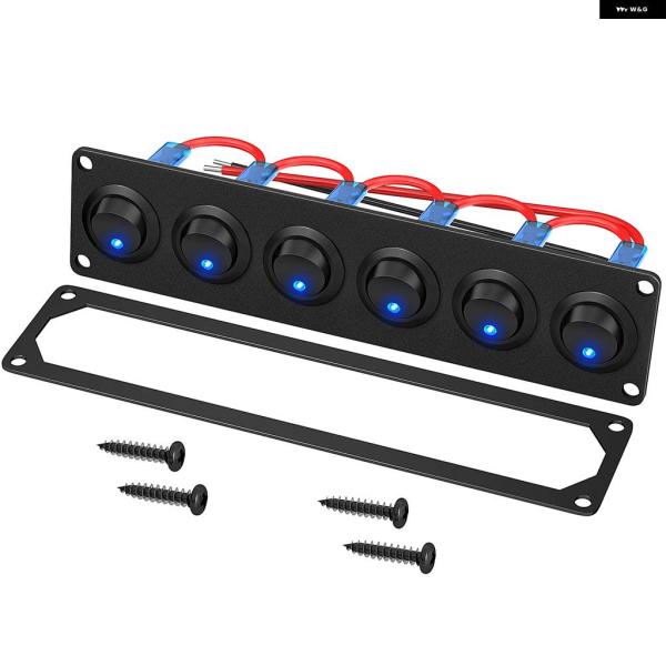 DAIERTEK 6 連スイッチ パネル 12V ボート ロッカー トグル スイッチ パネル 12 VDC 20A 3ピン SPST オンオフスイッチ RV 車 トラック 船舶用 カスタム パーツ アクセサリーHigh-concerned ...