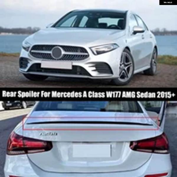 メルセデス ベンツ A クラス W177 A180 A200 A220 A35 AMG セダン 4ドア 2015年以降 グロス リアブートリップ デッキリッドスポイラー カスタム パーツ アクセサリーHigh-concerned chemi...