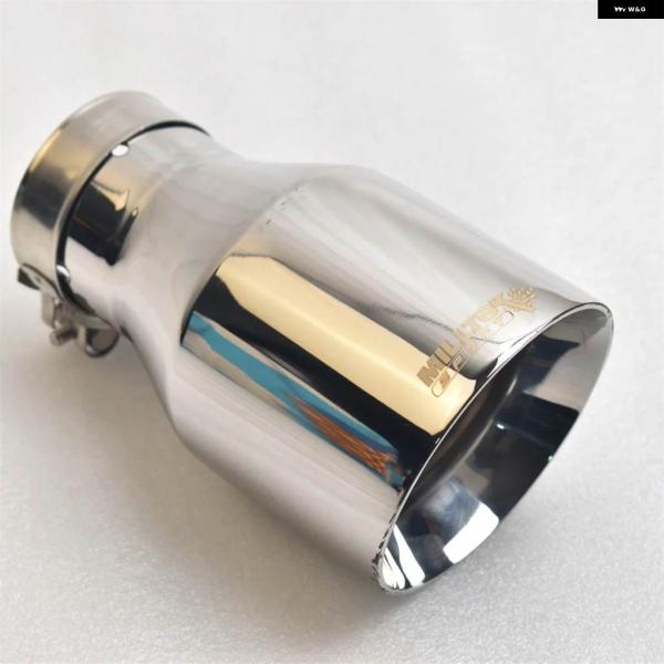 MILLTEK SPORT 304エキゾーストチップ 2.5インチインレット 4インチ アウトレット 6.9インチロングスラント マウント テール パイプ ノズル カスタム パーツ アクセサリーProduct Type:Modified P...