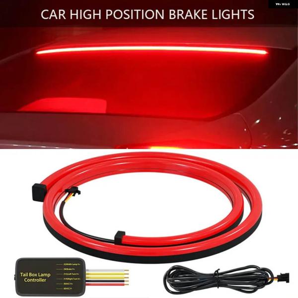 車用ハイポジション ブレーキライト マルチモードハザードテールランプ ウインカー LED ストリップ ハイ マウント ブレーキストップライト 90/100CM カスタム パーツ アクセサリーHigh-concerned chemical:N...