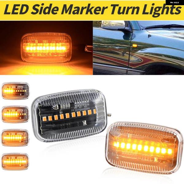 トヨタ ランドクルーザー 70 80 100シリーズ ハイラックス 第6世代用 ダイナミック LED サイドマーカー インジケーター ウインカーランプ 2個 セット カスタム パーツ アクセサリーHigh-concerned chemica...