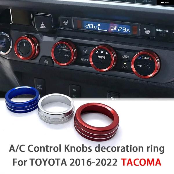 4個 セット A/C コントロール 2/4WD スイッチ ノブ デコレーション リング トリム カバー トヨタ タコマ 2016-2022 インテリア カスタム パーツ アクセサリーHigh-concerned chemical:NoneO...
