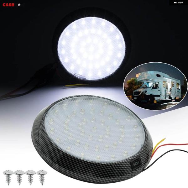 室内灯 ルーフ 天井 ドームライト 12V 46 LED ホワイト カーテシー ブリンカー ラウンド スタイル バン ボート トレーラー キャラバン バス キャンピングカー カスタム パーツ アクセサリーHigh-concerned che...