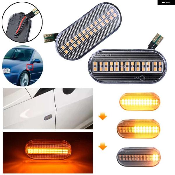 サイドマーカー LED ダイナミックウィンカー ライト フラッシャー インジケーター ブリンカー フォード C-MAX フィエスタ フォーカス MK2 フュージョン ギャラクシー VW ポロ カスタム パーツ アクセサリーHign-conc...