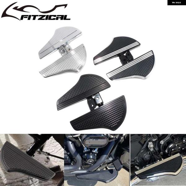 2X オートバイ バイク フロントフロアボード ディファイアンス フットペグ ハーレー ソフテイル ストリート ファットボブ FXBB ローライダー スポーツグライド FLSB 2018-2023 カスタム パーツ アクセサリーHign-c...