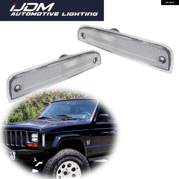 1997 - 01 ジープ チェロキー クリア/スモークレンズ カーフロントフェンダー サイド マーカーライト カバー シェル 電球 /ソケットなし カスタム パーツ アクセサリーHigh-concerned chemical:NoneSp...