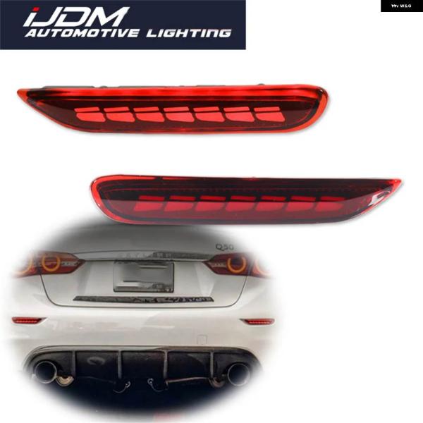 インフィニティ Q30 Q60 Q70 QX56 JX35 Q50 QX60 QX80 QX30 日産 アルティマ パスファインダー ローグ リア バンパー リフレクター テール/ ブレーキライト カスタム パーツ アクセサリーHigh-c...