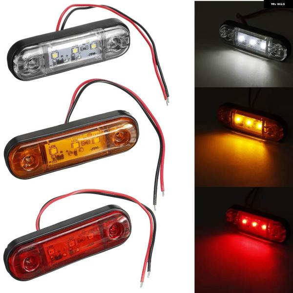 1個 3LED 12V 24V トラック サイド マーカーライト LEDトレーラーライト リフレクター バンクリアランスライト バス/ トラック /トレーラー/大型 トラック カスタム パーツ アクセサリーHigh-concerned ch...