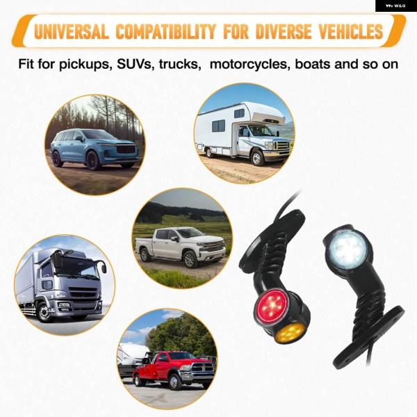 2個 LED トレーラーライト 車用サイド マーカーライト 12V-24V バス トラック トレーラー 大型 トラック サイド マーカーライト アクセサリー カスタム パーツ アクセサリーHigh-concerned chemical:No...