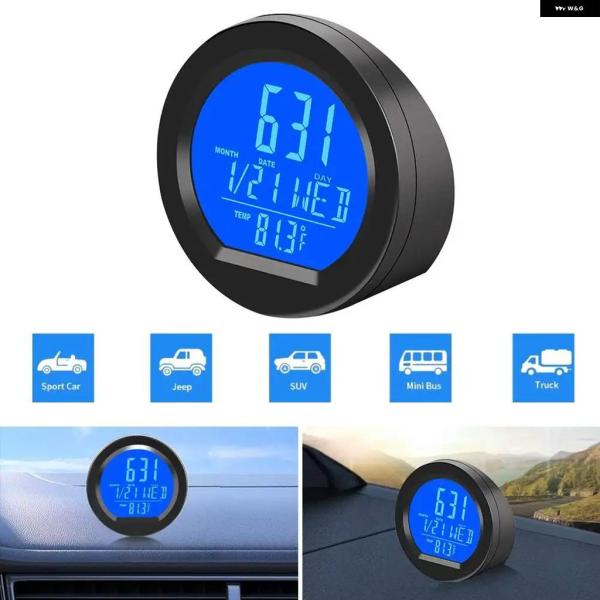 ソーラーカーデジタル時計 日付 週 温度計 LCD 発光 ディスプレイ ダッシュボード カークロック 自動車内装アクセサリー カスタム パーツ アクセサリーHigh-concerned chemical:NoneOrigin:Mainlan...