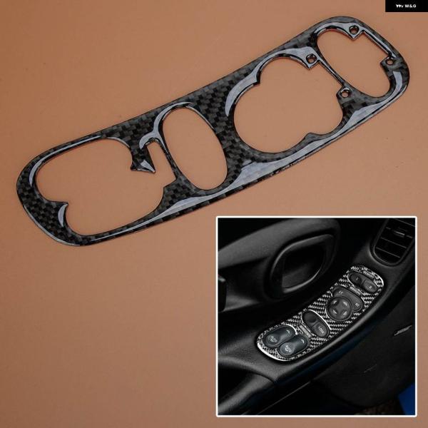 フロント左ドアウィンドウ コントロール スイッチ パネル ステッカー 4穴 カーボン シボレー コルベット C5 1998-2004 左ハンドル カスタム パーツ アクセサリーHigh-concerned chemical:NoneBran...