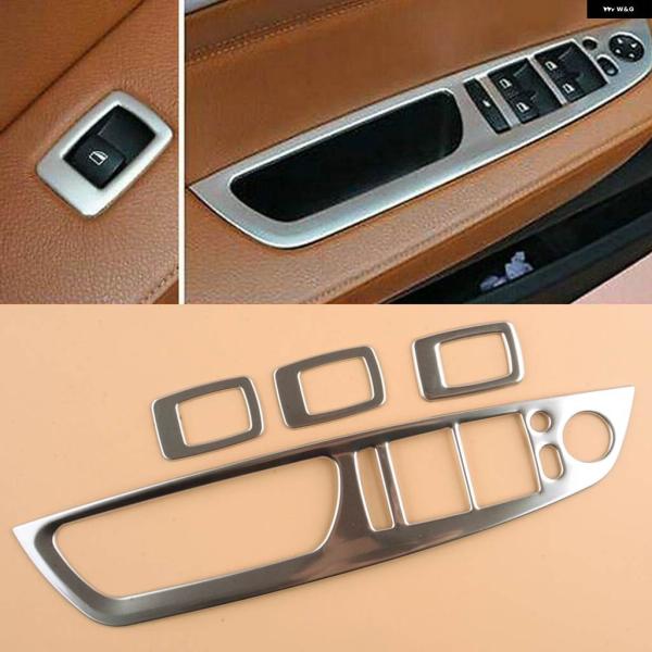 4個 シルバー ステンレス ウィンドウスイッチ パネル カバー トリム LHD BMW X5 E70 X6 E71 2008 - 13 カスタム パーツ アクセサリーHigh-concerned chemical:NoneBrand Nam...