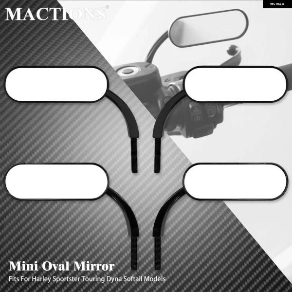 ハーレー ツーリング スポーツスター XL 72 ダイナ ソフテイル ファットボーイ ロードグライド オートバイ リアビューミラー オーバルサイドミラー マットグロスブラック カスタム パーツ アクセサリーHigh-concerned ch...