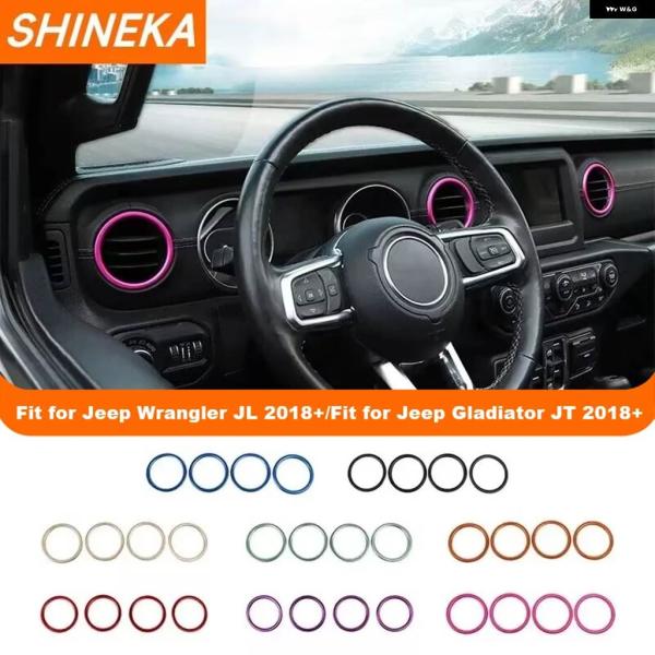 ダッシュボード エアコン ベントコンセント 装飾 カバー トリム リング ジープ ラングラー JLグラディエーターJT 2018 カスタム パーツ アクセサリーHigh-concerned chemical:NoneItem Weight:...