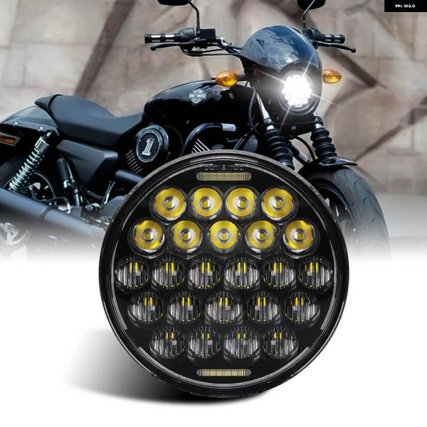 5.75インチ LED ヘッドライト オートバイ 5-3/4 補助 LED ライト ハーレー スポーツスター アイアン883 ダイナストリート ボブ FXDB モーターパーツ カスタム パーツ アクセサリーWattage:75WItem T...