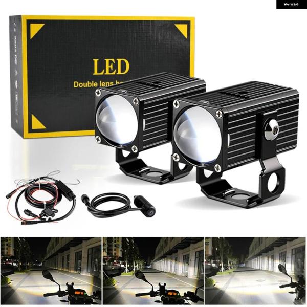 バイク 40W LED レンズ HI/LOW補助 ヘッドライト スポットライトランプ ホワイト スズキ DR200SE DR650SE DRZ400E GS500F DRZ 400SM DR カスタム パーツ アクセサリーHigh-conc...