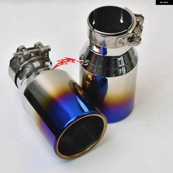 ブルーバーント 排気エンド パイプ フラットカーリーエッジマフラーチップ 1個 カスタム パーツ アクセサリーHigh-concerned chemical:NoneSpecial Features:Blue Exhaust pipeOth...