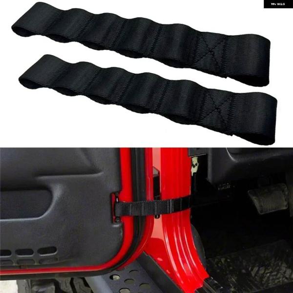 2個 ドアリミットチェックストラップ ジープ ラングラー TJ JK JKU JL JLU 1995-2021 ナイロン ブラック ドアリミットベルト ドアベルト カスタム パーツ アクセサリーHigh-concerned chemical...