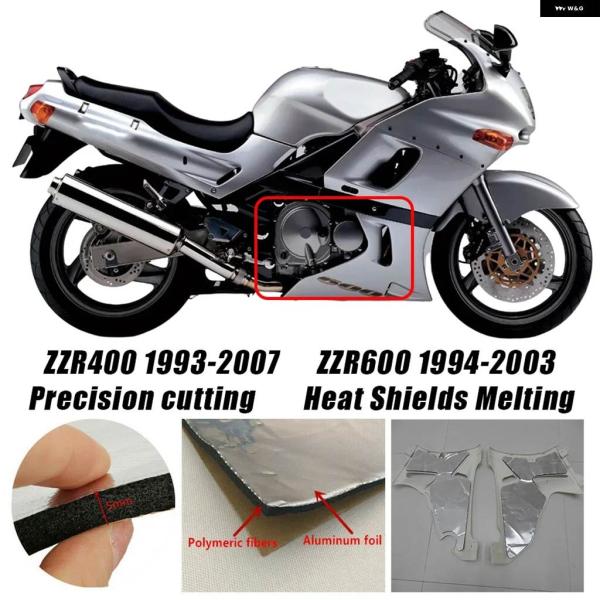 カワサキ ZZR400 1993-2007 ZZR600 1994-2003 オートバイ 断熱フィルム ABS フェアリング プロフェッショナル ヒートシールド カスタム パーツ アクセサリーHigh-concerned chemical:...