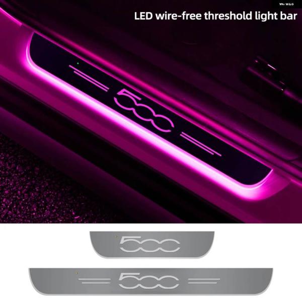 フィアット 500L 500 L 2013 2022 車用 ウェルカムステップ ドアシルライト LED スクラッチプレート カーパーツ カスタム パーツ アクセサリーItem Type:welcome lightOrigin:Mainlan...