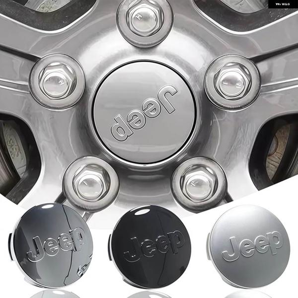 4個車タイヤホイールハブセンターカバー バッジデコレーションセット 55MM 63MMサイズ ジープ ラングラー グランド チェロキー アベンジャー ワゴニア カスタム パーツ アクセサリーHigh-concerned chemical:N...