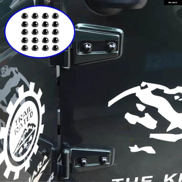 フードドアヒンジスクリューデコレーション ステッカー カバー トリム デカール ジープ ラングラー JK 2007-2017 車 ブラッククローム カスタム パーツ アクセサリーHigh-concerned chemical:NoneIte...
