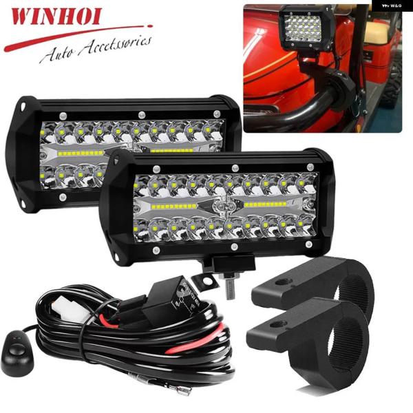 LED ライトバー カー オフロード 4X4 LED ヘッドライト 12-24V スポットライト LEDバーポッド ドライビング フォグライト トラック ATV SUV カスタム パーツ アクセサリーHigh-concerned chemi...