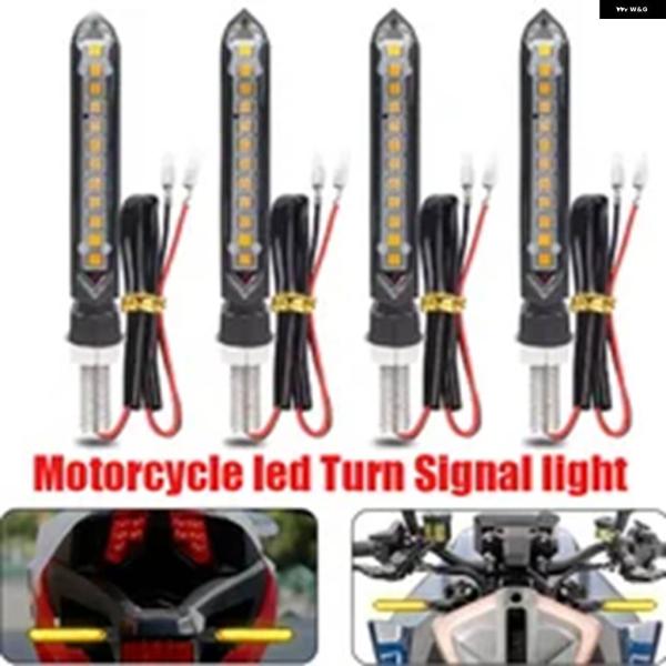 8MM LED オートバイ ウィンカーライト ブリンカー 12V インジケーター ライト アンバー 流水ファッシャーランプ リアウィンカー カスタム パーツ アクセサリーBattery Included:NoHigh-concerned c...