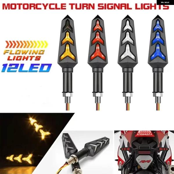 オートバイ ウィンカーLEDライト シーケンシャル流水 オートバイ フラッシュ インジケーター ランプ 12V デュアルカラーLED ウィンカーライト カスタム パーツ アクセサリーBattery Included:NoHigh-conce...