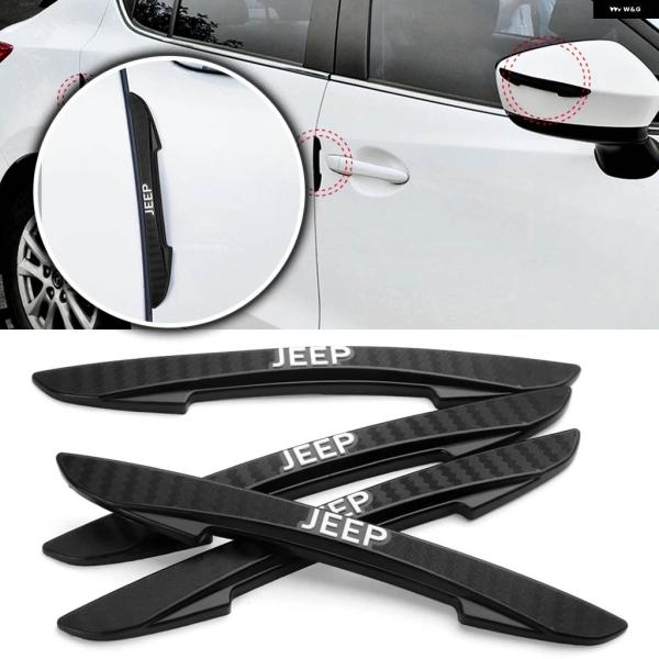 バンパー 防止ストリップ 車ドアエッジ プロテクター ステッカー 4枚 ジープ レネゲード コンパス ラングラー JK グランド チェロキー グラディエーター カスタム パーツ アクセサリーHigh-concerned chemical:N...