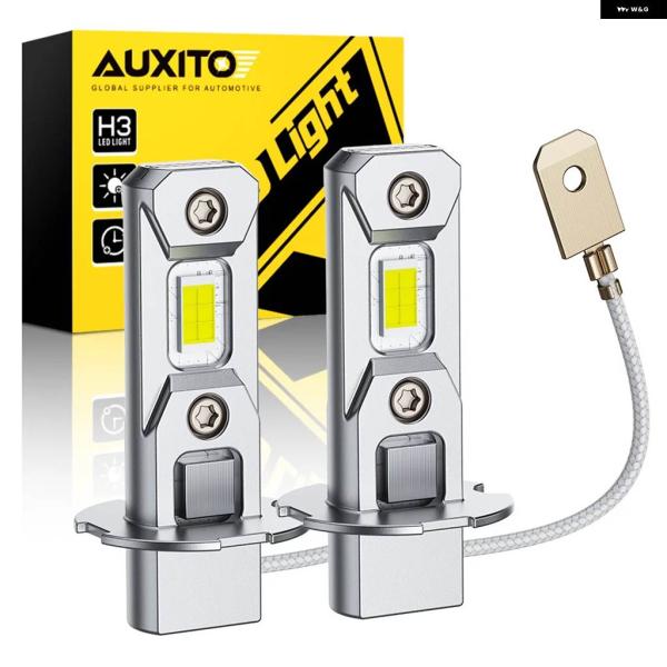 2個 H3 LED ヘッドライト バルブ CANBUS ファンなし ハイビーム 6500K ホワイト イエロー 車用 LED フォグランプ ドライビングランプ DRL 12V ミニデザイン カスタム パーツ アクセサリーHigh-conce...