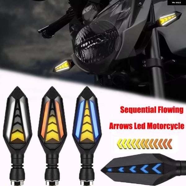 オートバイ ウィンカー LED インジケーター ウインカー ライト ホワイト アンバー DRL 矢印 LED シーケンシャル フロー 12V 10MM ホンダ ヤマハ カスタム パーツ アクセサリーBattery Included:NoHi...