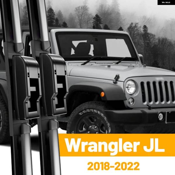フロント ワイパー ブレードセット ジープ ラングラー JL 2018 - 2022 フロントガラス ワイパー ブラシ フロントガラス ウィンドウ 2019 - 21 カスタム パーツ アクセサリーHigh-concerned chemic...