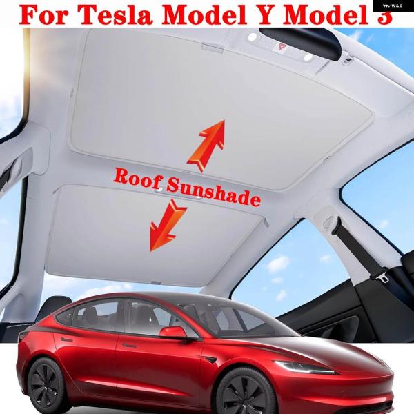 テスラ モデルY 3 ハイランド 2024-2020 ルーフサンシェード サンルーフシェード 2IN1 レイヤーサンシェード UV カスタム パーツ アクセサリーProduct application scenarios:OtherCraf...