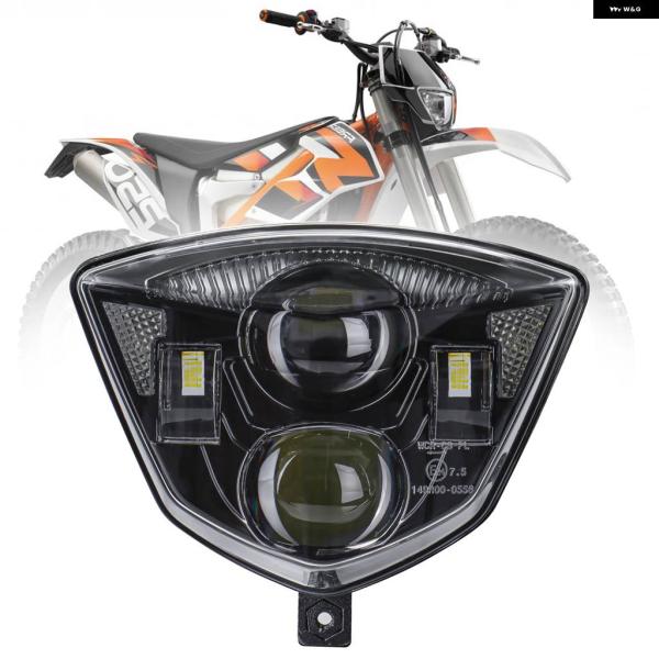 KTM250R 350 E-SM E-XC用ダート バイク LED ヘッドライト アセンブリ プロジェクターLED ヘッドランプ ハイロービームDRL カスタム パーツ アクセサリーHigh-concerned chemical:NoneW...
