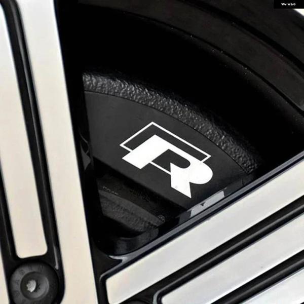 フォルクスワーゲン VW R ライン ゴルフ 3 ポロ ジェッタ パサート GTI ボーラ 車用ブレーキ キャリパー ステッカー レーシング チューニング 耐熱 デカール 4枚 カスタム パーツ アクセサリーHigh-concerned c...