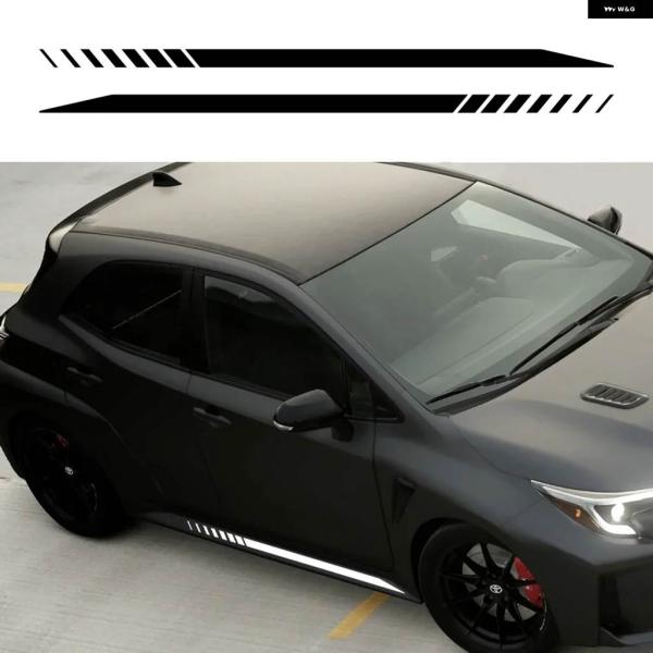 車用 デカール サイドスカート レーシングストライプ ステッカー 防水 ハッチバック 装飾 トヨタ カローラ GR FOUR用 カスタム パーツ アクセサリーHigh-concerned chemical:NoneCategory:Stic...