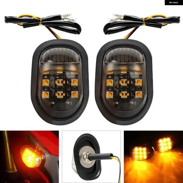 2個 12V オートバイ ウィンカー 9LED ブレット ウィンカーライト イエローフラッシュライト ブレット ウィンカー カスタム パーツ アクセサリーBattery Included:NoHigh-concerned chemical:...