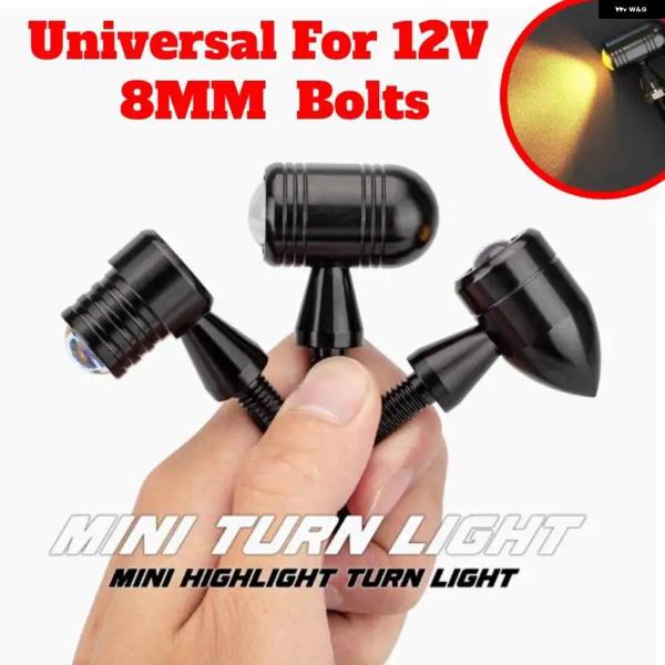 オートバイ ウィンカー ミニ LED ブレット フラッシャー ライト インジケーター アンバー ランプ 12V 8MM ホンダ ヤマハ ウィンカー シグナル ライト カスタム パーツ アクセサリーBattery Included:NoHig...