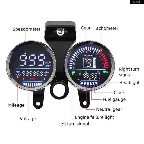 スピード メーター デジタル ダッシュボード LED エレクトロニクス オートバイ RPM メーター GN 125 オートバイ ダッシュボード カスタム パーツ アクセサリーHigh-concerned chemical:NoneModel...