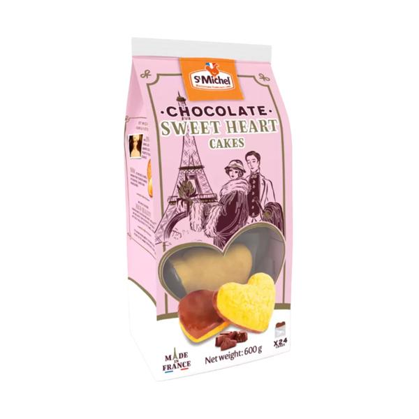 ハート型ケーキは、バニラ風味の柔らかなケーキにミルクチョコレートを重ね、極上の組み合わせを演出しています。贅沢なチョコレート、フランス産小麦粉を使用し、保存料・着色料は使用していません。ケーキは一つ一つ個包装。一口ごとに新鮮で美味しい味わい...